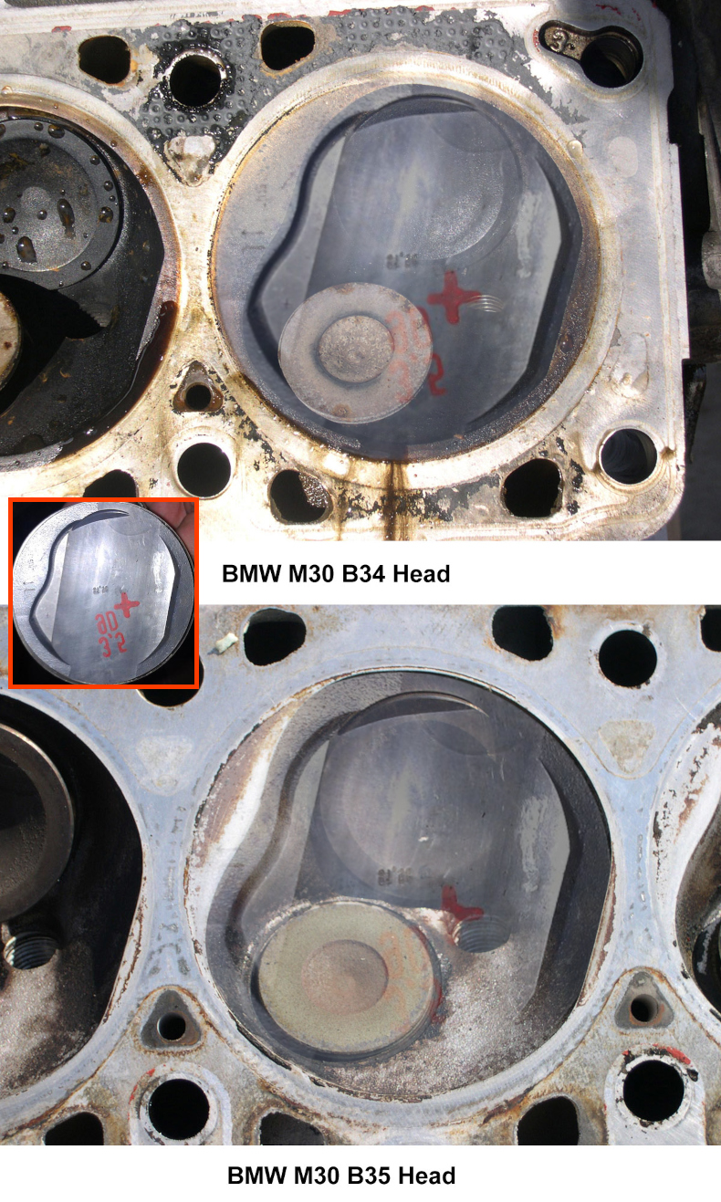M30B35 piston overlayed on M30B34 and M30B35 combustion chambers ...